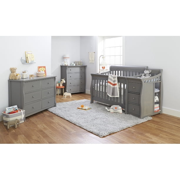 Sorelle Princeton Elite 4 in 1 Crib and Changer, Grey - Walmart.com