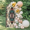Arch Backdrop 6 Ft, Boho Red Teal Brown Spandex Stretch Fitted Arch ...