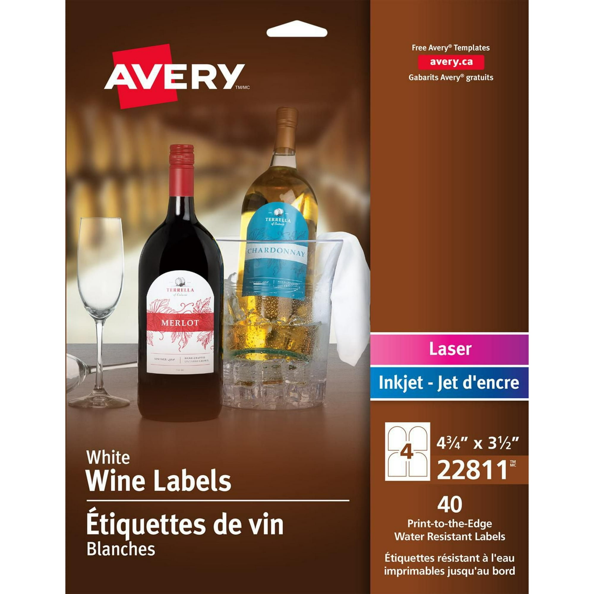 Click here for Avery White Arched Wine Bottle Labels  4¾ X 3½  Fo... prices