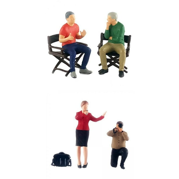 1/64 Scale Figures Painted Interview Talking Scene Dolls Street Train ...