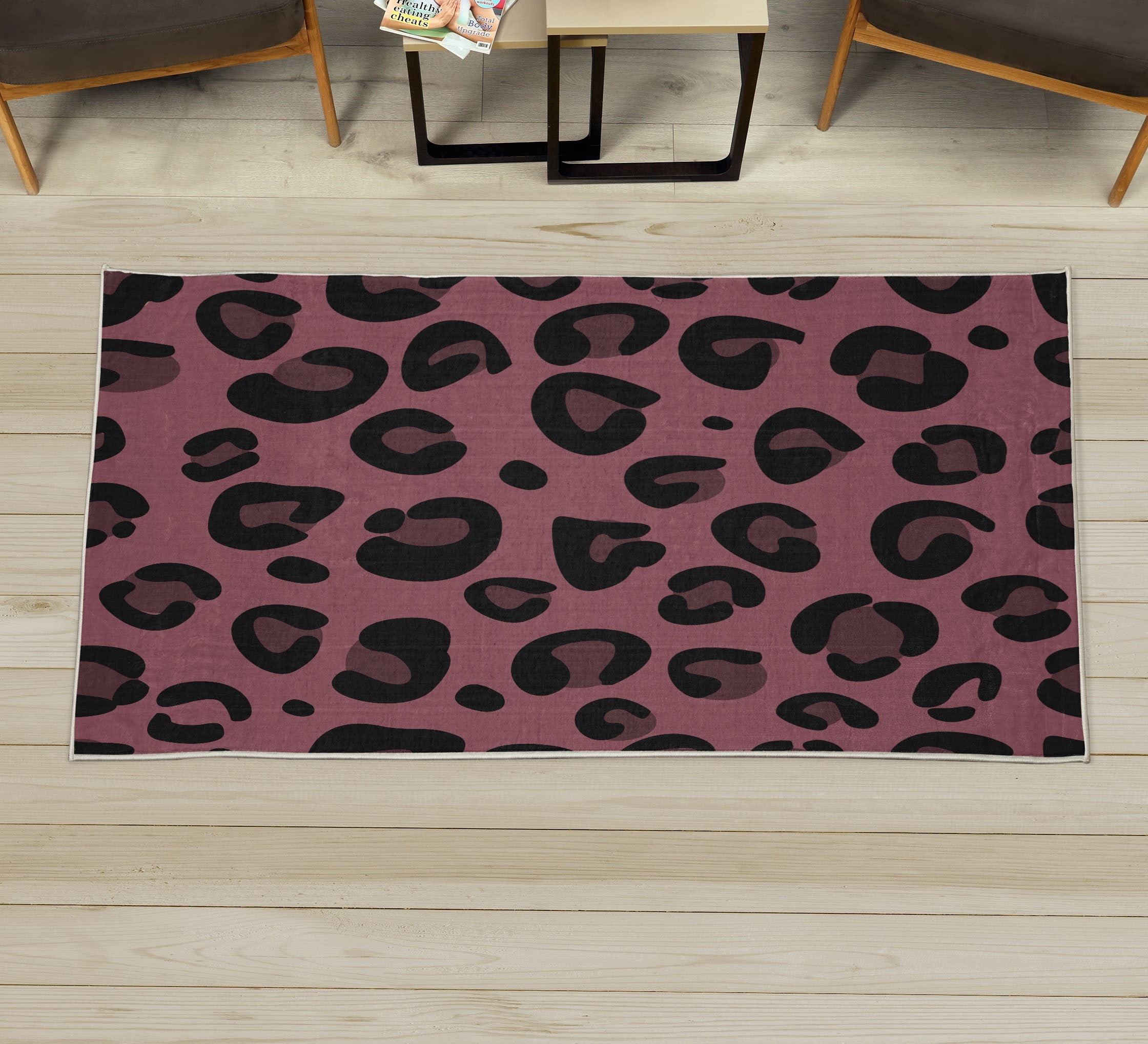 Animal Decorative Rug, Leopard Animal Skin Pattern in Abstract Style ...