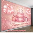 13th Pink Birthday Backdrop, Sparkly Birthday Party Decorations ...