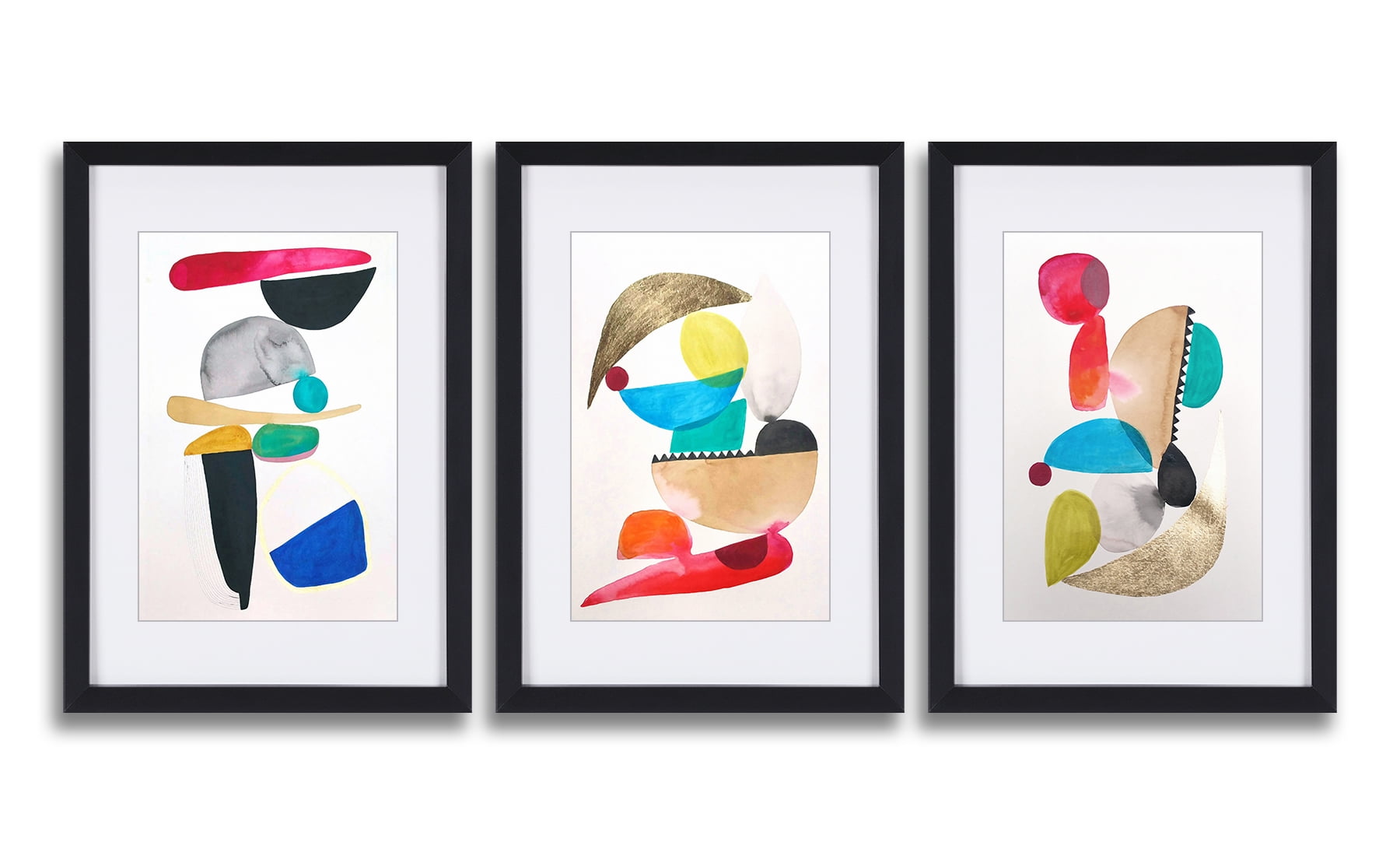 Abstract Wall Art Modern Contemporary Picture With Black Frame And Mat
