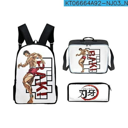 2022 Japan Anime Yujiro Baki Hanma Backpack Lunch Bag Pencil Box ...
