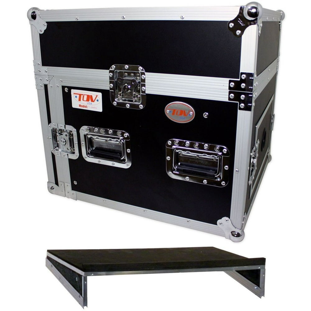 Pro X T-8MR 8U x 10U Space Slant DJ Combo Rack Flight Case +Sliding ...
