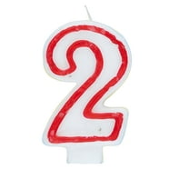 Number 1 Birthday Candle, 2.75 in, Red and White, 1ct - Walmart.com