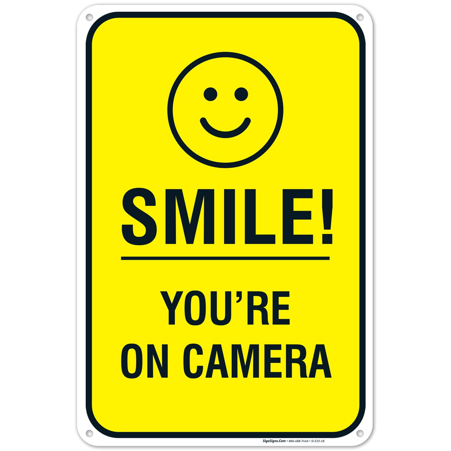 Smile Your On Camera Sign, Security Video Surveillance Sign, - Walmart.com