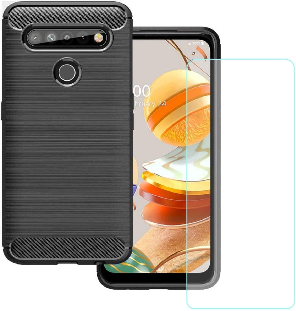 LG K61 Case with Screen Portector,KZIOACSH Soft TPU Resilient Shock ...