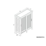 Linon Harding 3-Shelf Dual Sliding Door Floor Cabinet, 26" Wide ...