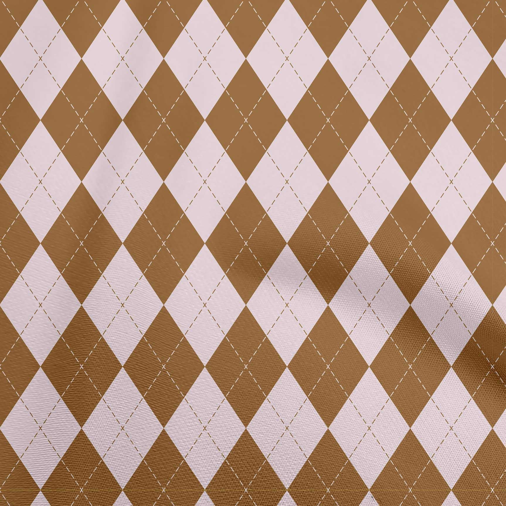 oneOone Viscose Jersey Brown Fabric Check Argyle Fabric For Sewing ...
