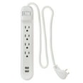 onn. Surge Protector with 4 AC Outlets and 2 USB Ports, 2.5ft Power ...