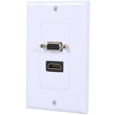 Dyfrio Female HDMI VGA Wall Plate, Pass Through Wall Outlet Video ...