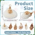 30Pcs 6 Styles Natural Mixed Shell Pendants Copper Wire Wrapped Shell ...