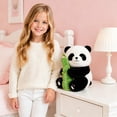Panda Plush Toy with Bamboo and Stump Soft Stuffed Animal Decorative ...