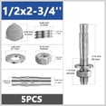 5Pcs 1/2x2-3/4 Inch Standard Fasteners for Heavy-Duty 304 Stainless ...