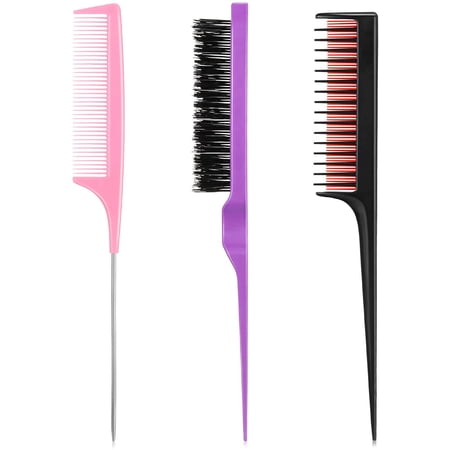 3 Pieces Hair Styling Comb Set, Includes Teasing Hair Brush Fluffy Hair ...