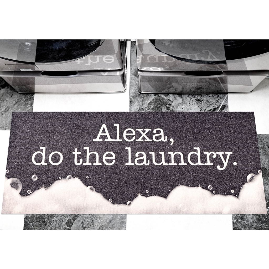 Benissimo-Modern Mat, 24"x56" Ultra-Thin Laundry Room Mat, Black ...
