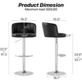 PU Leather Swivel Bar Stools Set of 2, Modern Adjustable Barstool with ...