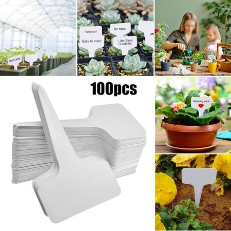Plastic Plant Labels Garden Markers T-Type Gardening Name Tags Herbs ...