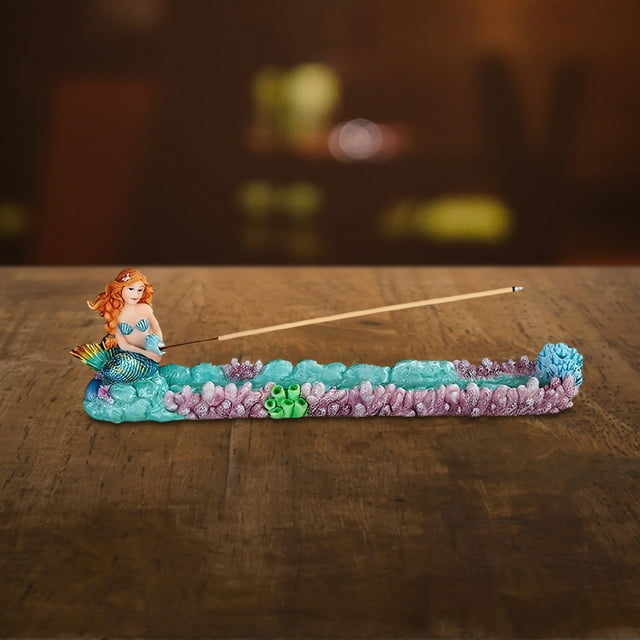 ICE ARMOR 11.75"W Mermaid Incense Burner Sticks Holder Statue Fantasy Decoration Figurine ...