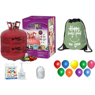 Disposable Portable Helium Balloon Kit, 4.98 Cu Ft, with 20 Balloons ...