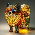Corgi Lamp Dog Series Night Light - Stained Resin Tabletop LED Lamp ...