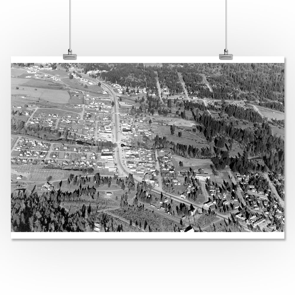 Burney, CA Town View from Air Photograph (16x24 Giclee Gallery Print ...