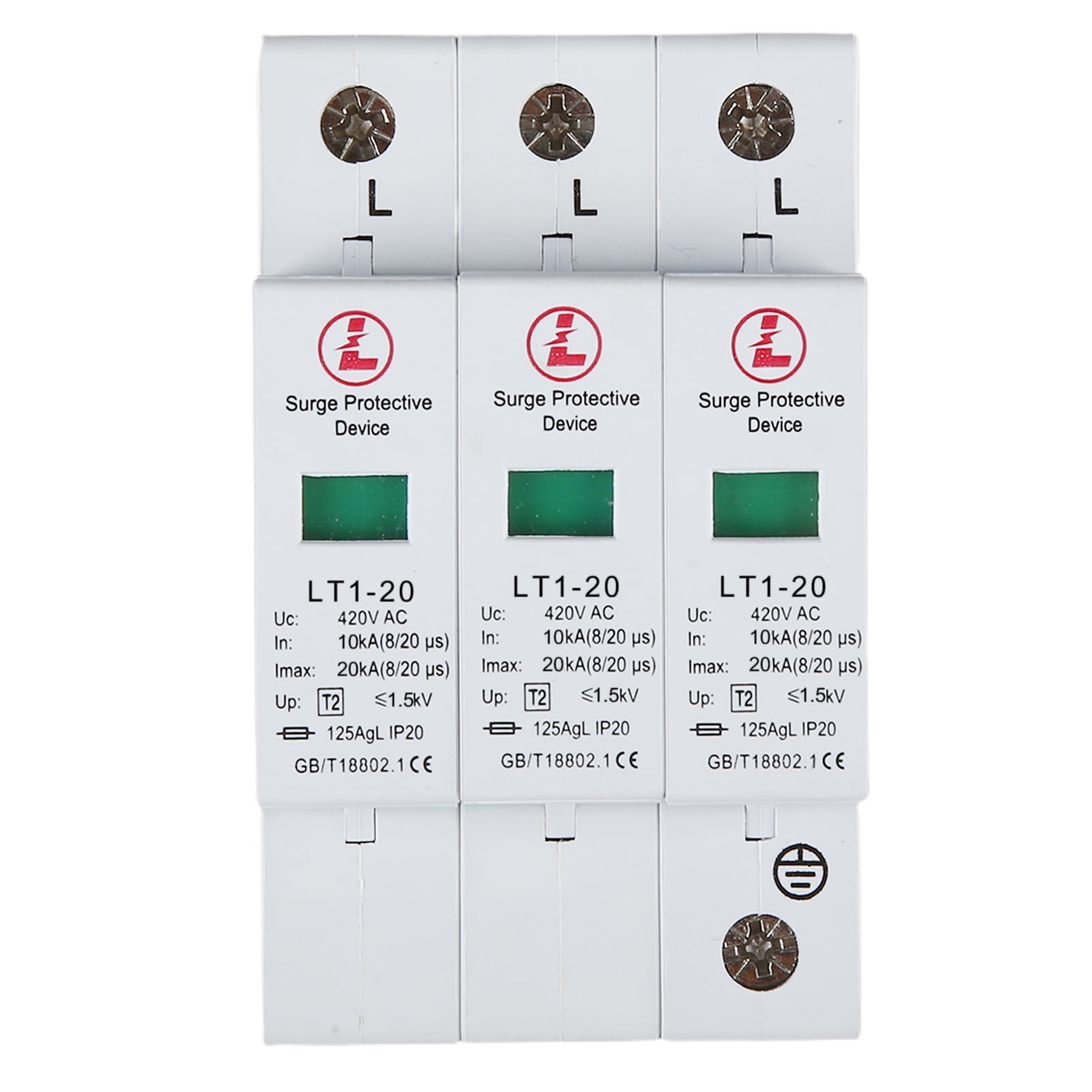3P LT1-20/40KA 420V House Surge Protector Lightning Protection Switch ...