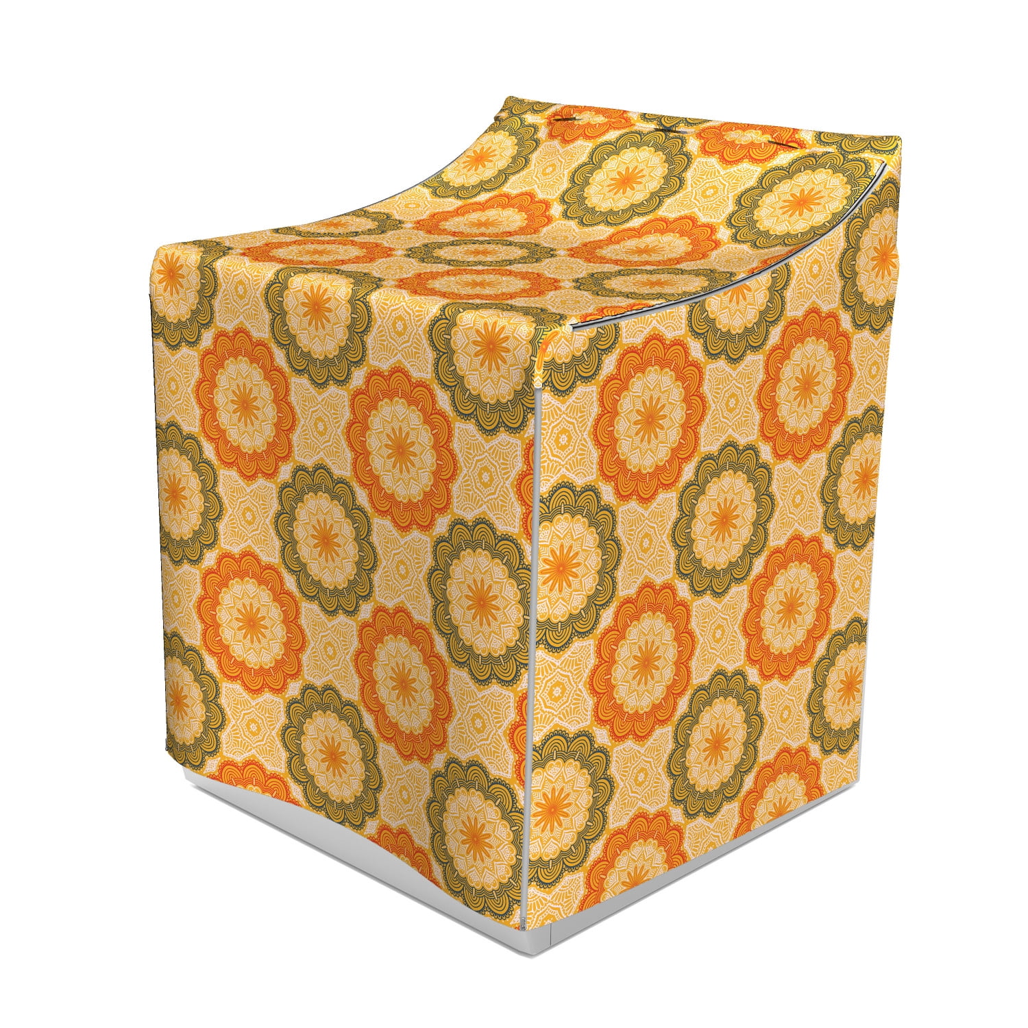 Flower Washer Cover, Ornamental Lace like Blossoms of Mandala Heart ...