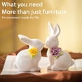 Agiufgs Ceramic Rabbit Figurine 5.51, Whimsical Floral with Easter ...