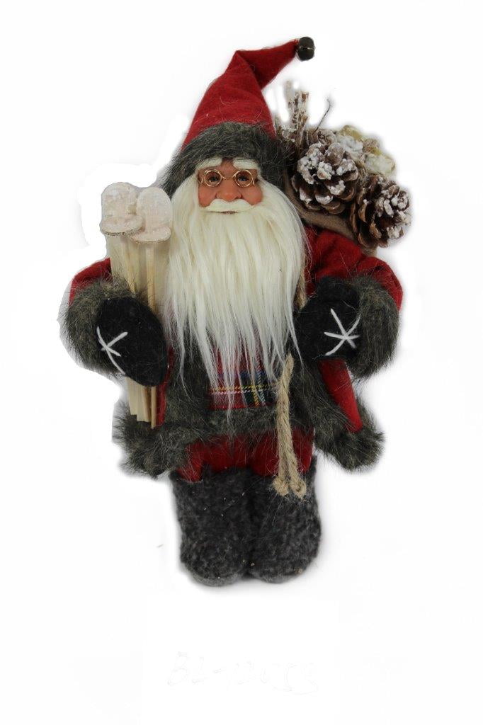 Lightahead 12 inch Santa Claus Standing Red/Black Christmas Figurine ...