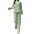 Hearthz Women Fleece Pajamas Set 2 Piece Fuzzy Fleece Pajama Loungewear ...