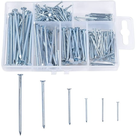 SHARKDOOK 280 Pieces Nail Assortment Galvanized Flat Head Nails ...