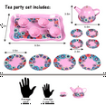 UNIH Tea Party Set for Little Girls, Kids Tea Set Pretend Toy Tin Tea ...