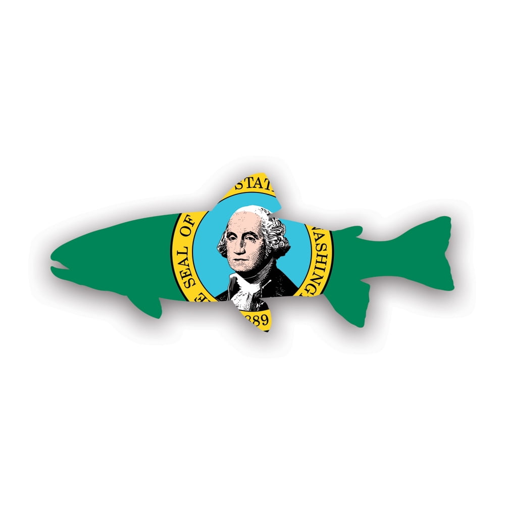 Washington State Shaped Trout Sticker Decal - Self Adhesive Vinyl ...