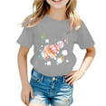 Big Girls Summer T Shirts Round Neck Ocean Print Short Sleeved Workout ...