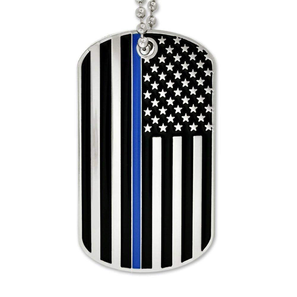 Pinmart's Law Enforcement Thin Blue Line Engravable Personalized Dog ...