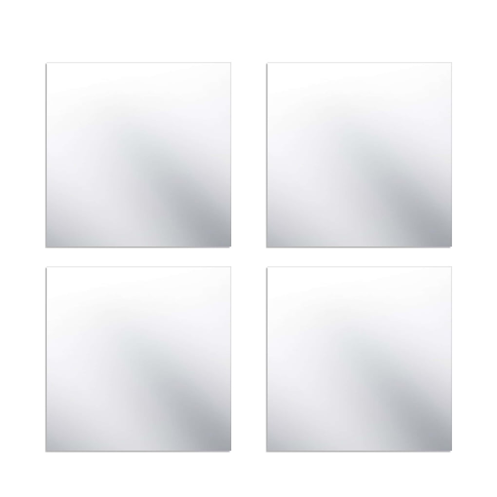 TureClos Pack of 4 Mirror Stickers Full Length Mirror Flexible Plastic ...