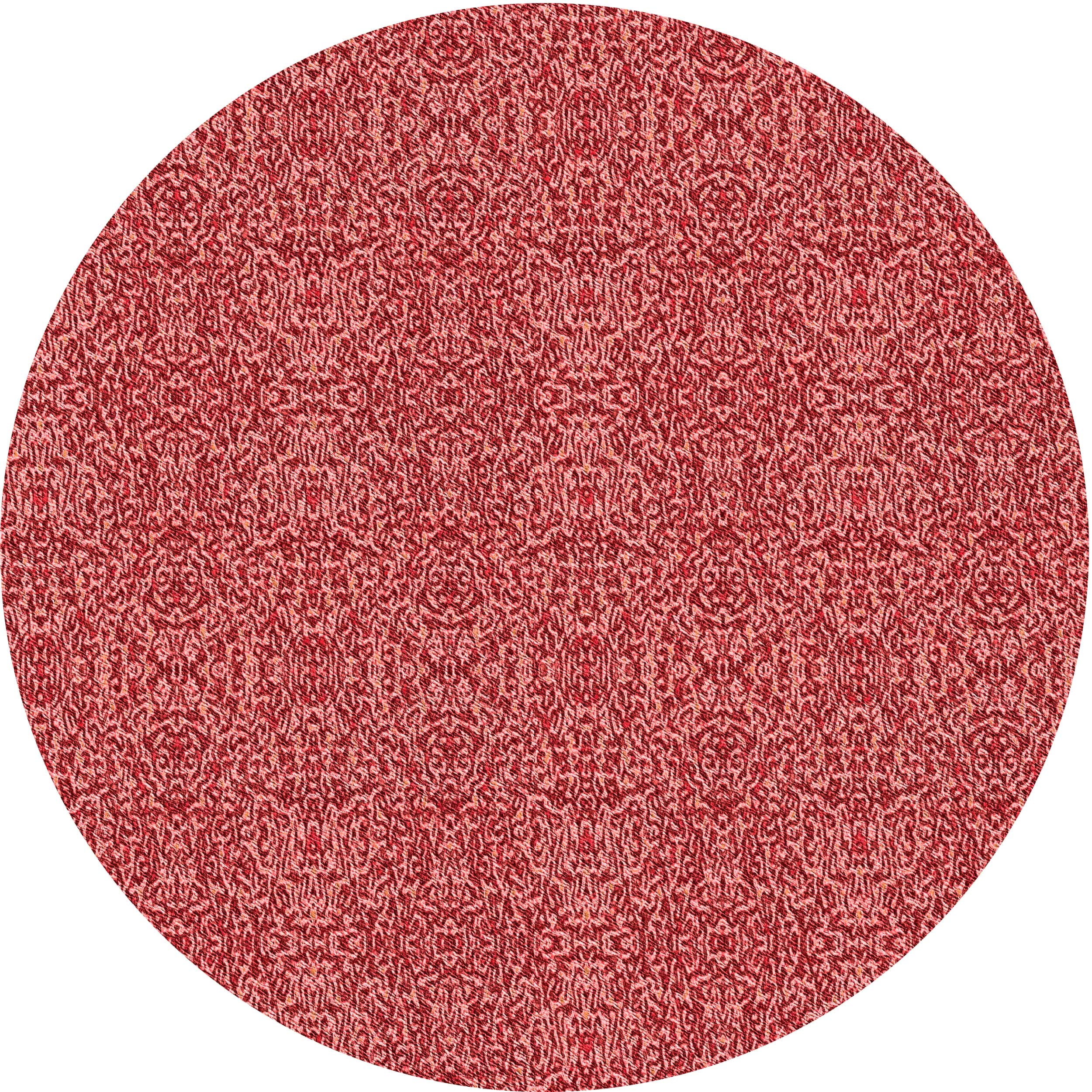Ahgly Company Indoor Round Patterned Ferrari Red Area Rugs, 6' Round ...