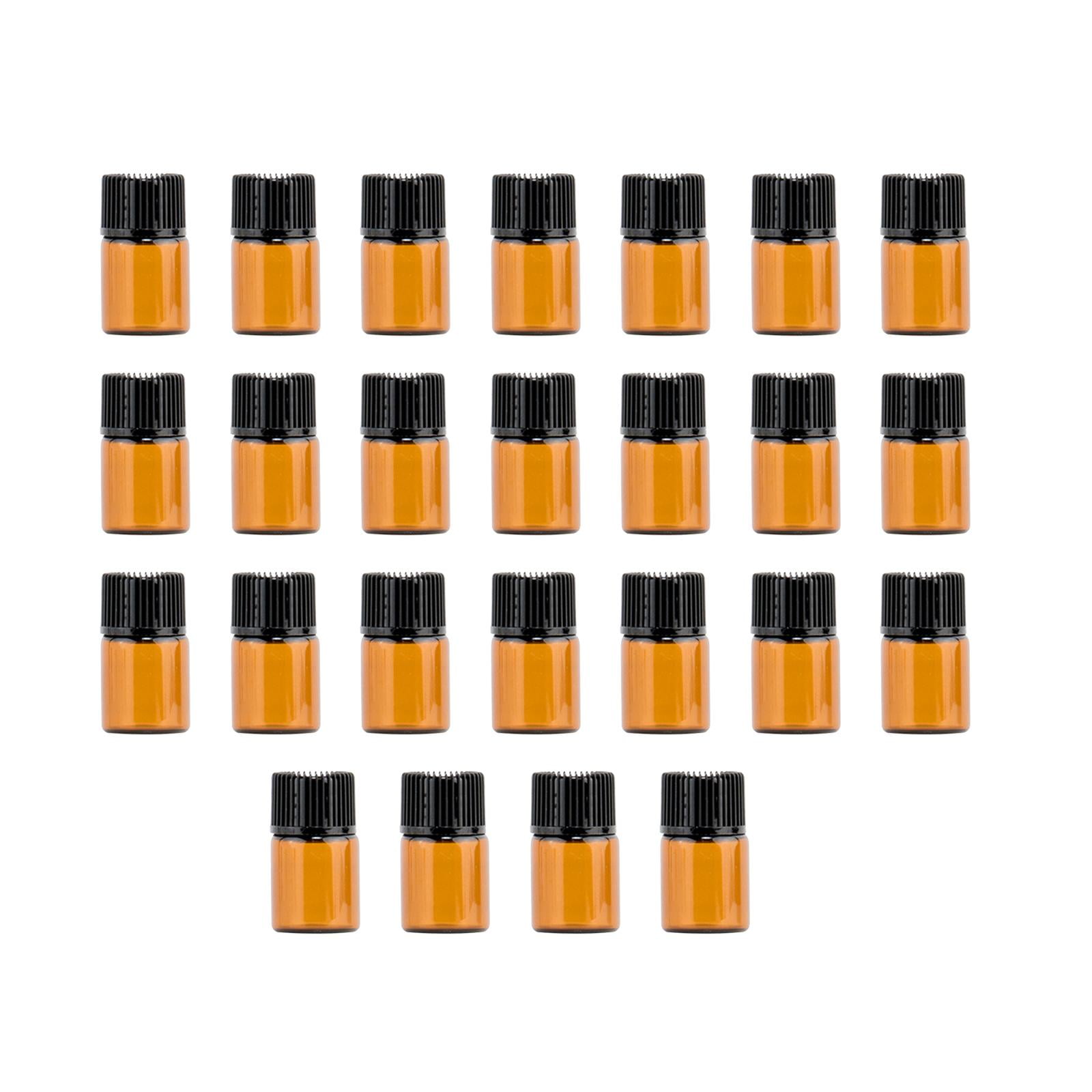 25 Pieces Empty Glass Vials Small Brown Portable Empty Leakproof Jars ...