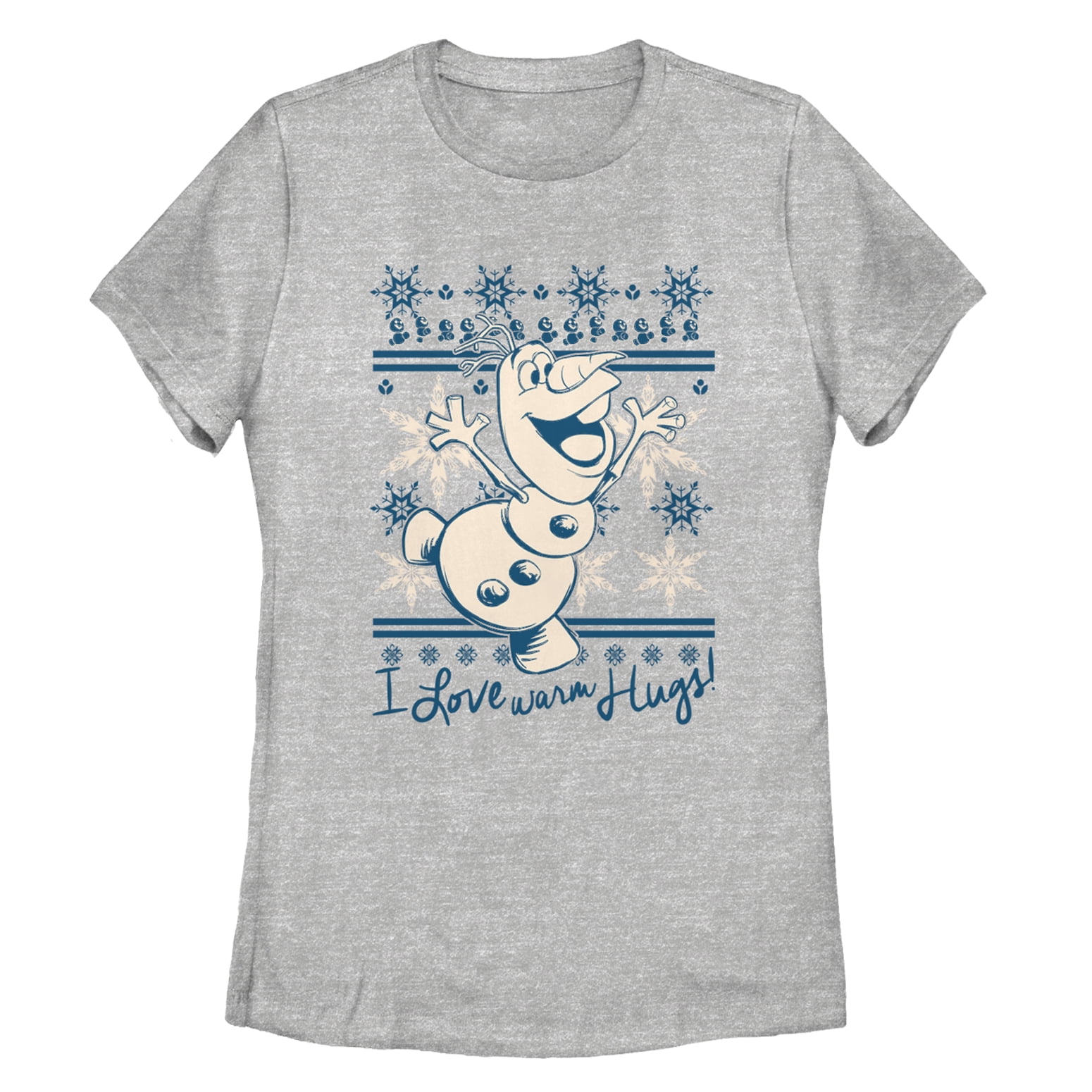 Disney Frozen - Women's Frozen Christmas Warm Hugs T-Shirt - Walmart ...