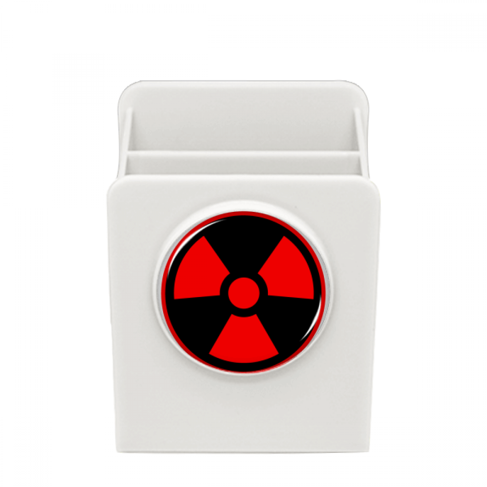Red Dangerous Checal Toxic Radiation Symbol Desk Pencil Holder Cup Pen ...