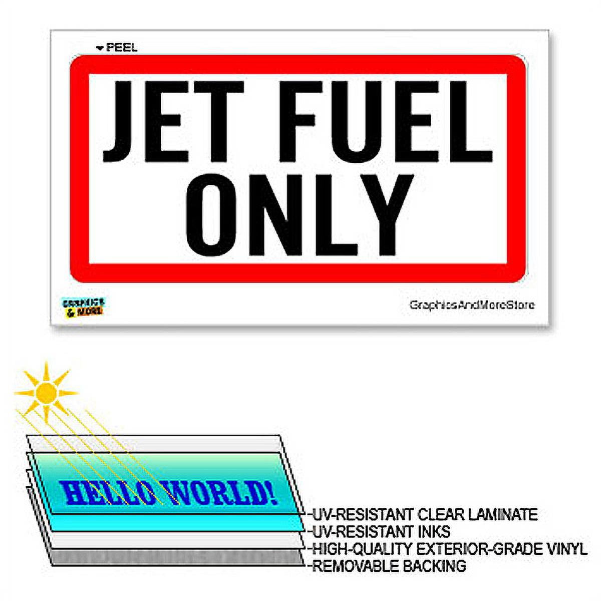 Jet Fuel Only - 12 in x 6 in - Laminated Sign Window Sticker - Walmart.com