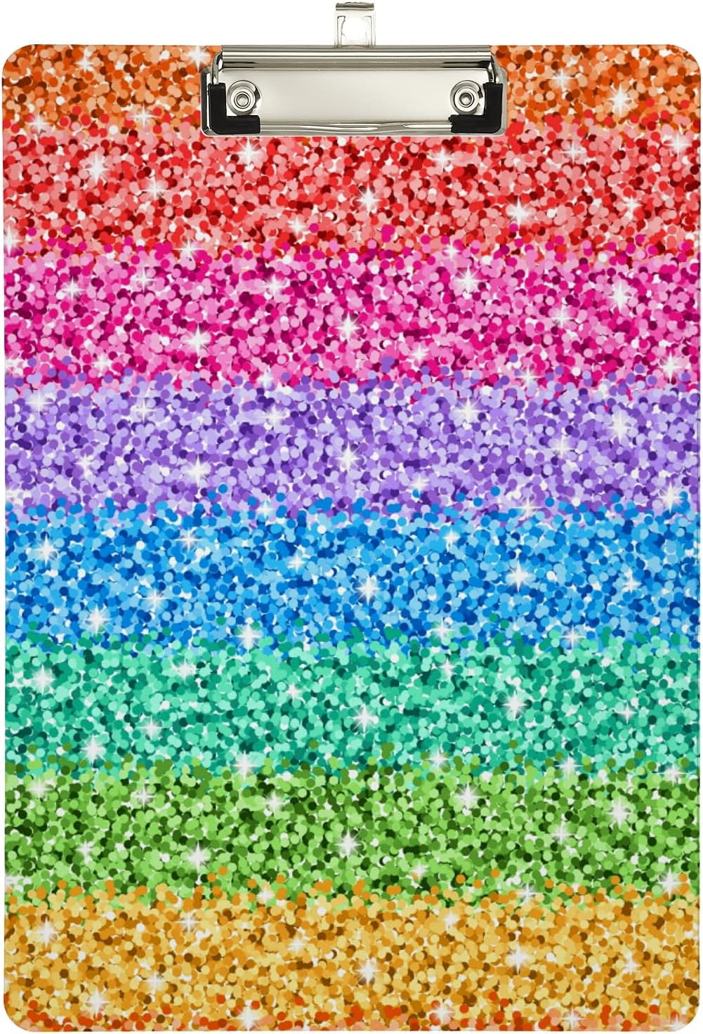 ZHANZZK Rainbow Glitter Clipboard Hardboard Wood Nursing Clip Board and ...