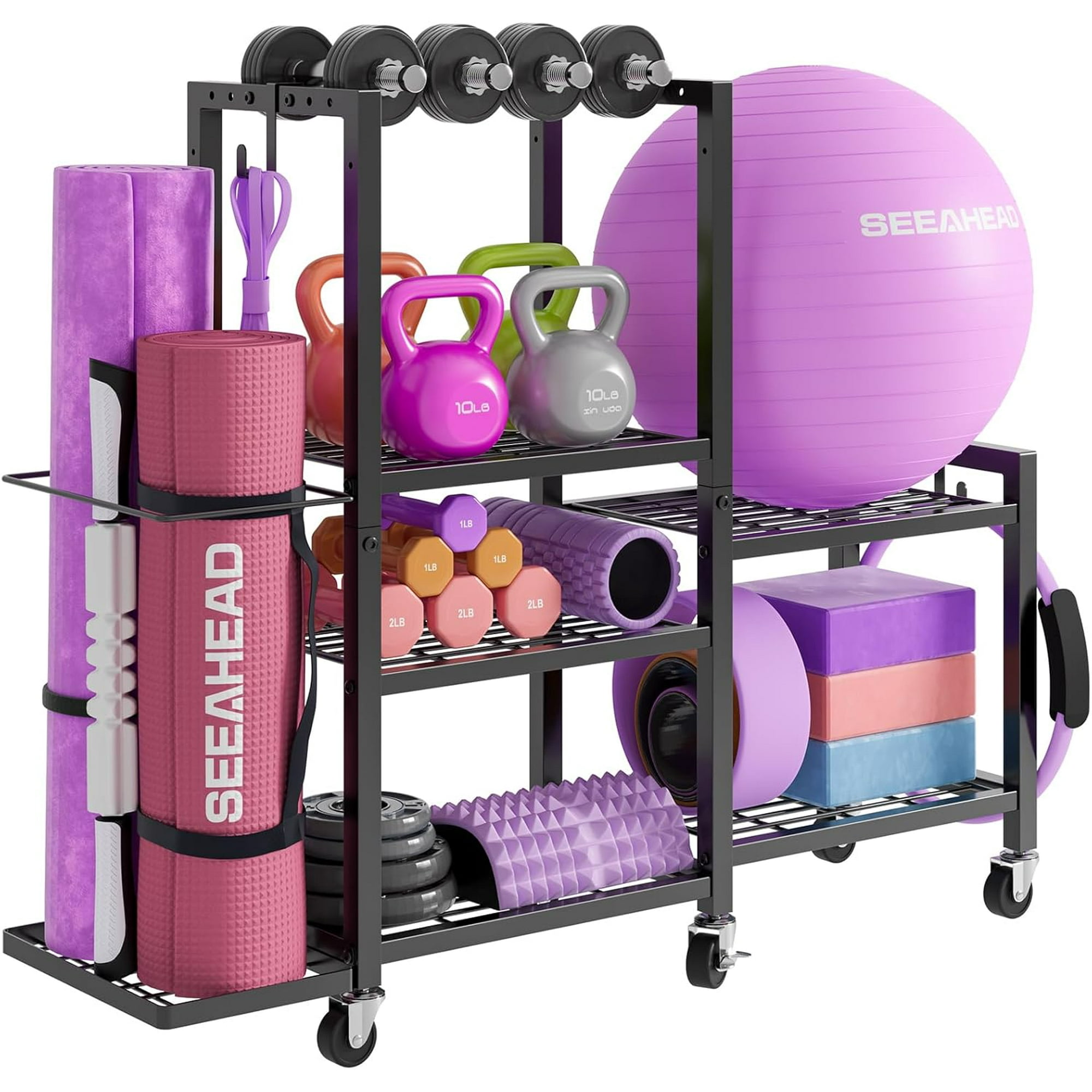 Click here for Wangbasdasd 5-Tier Home Gym Storage Rack With Whee... prices