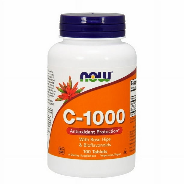 Suplemento de vitamina C-1000 con escaramujo de Now Foods, 100 comprimidos | Walmart en línea
