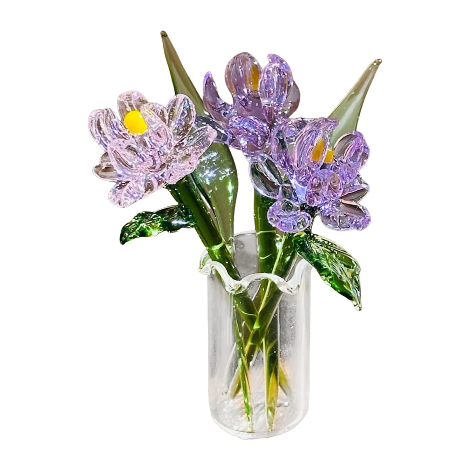 Click here for Hilabee Glass Flower Bouquet With Vase Artificial... prices