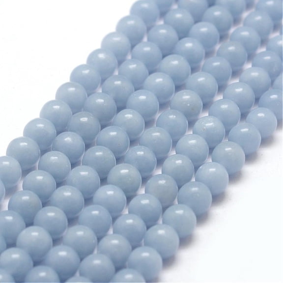 5Strand Natural Imperial Jasper Beads Strands Round Dyed Light Blue 6mm ...