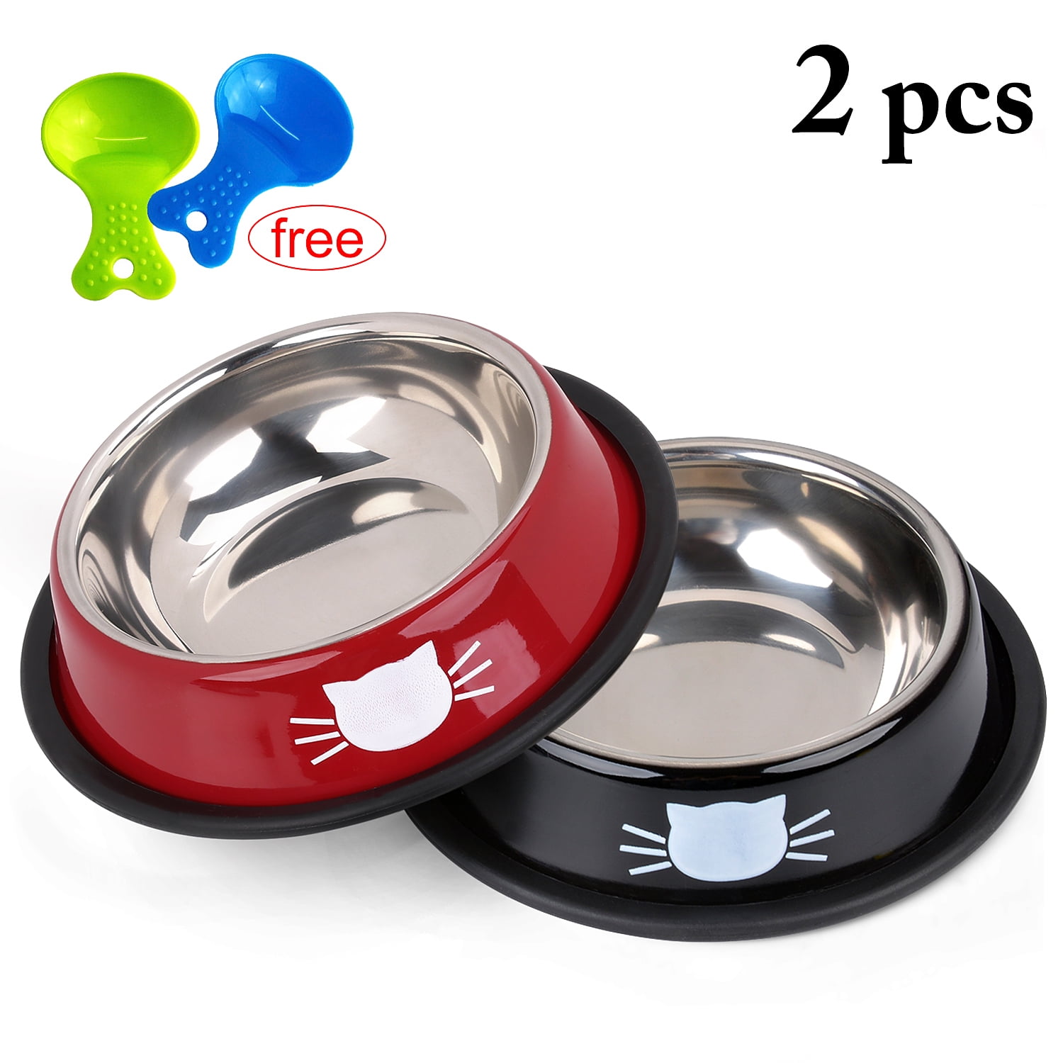 Click here for Nobrand 2pcs Pet Cat Bowl With 2 Food Scoops Stain... prices