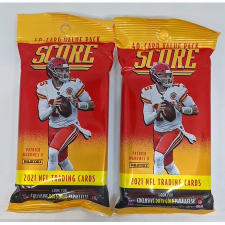 Pair 2021 Score NFL Football 40-Card Jumbo Fat Value Packs (80 Cards ...